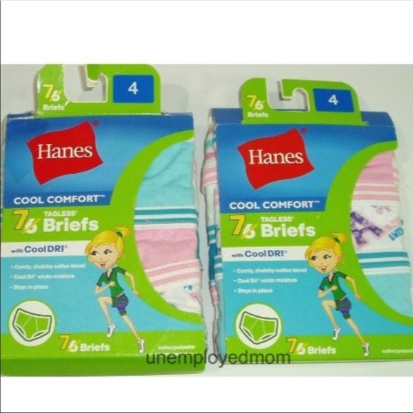 Hanes | Accessories | 4 Hanes Cool Comfort Girls Briefs Panty Underwear ...